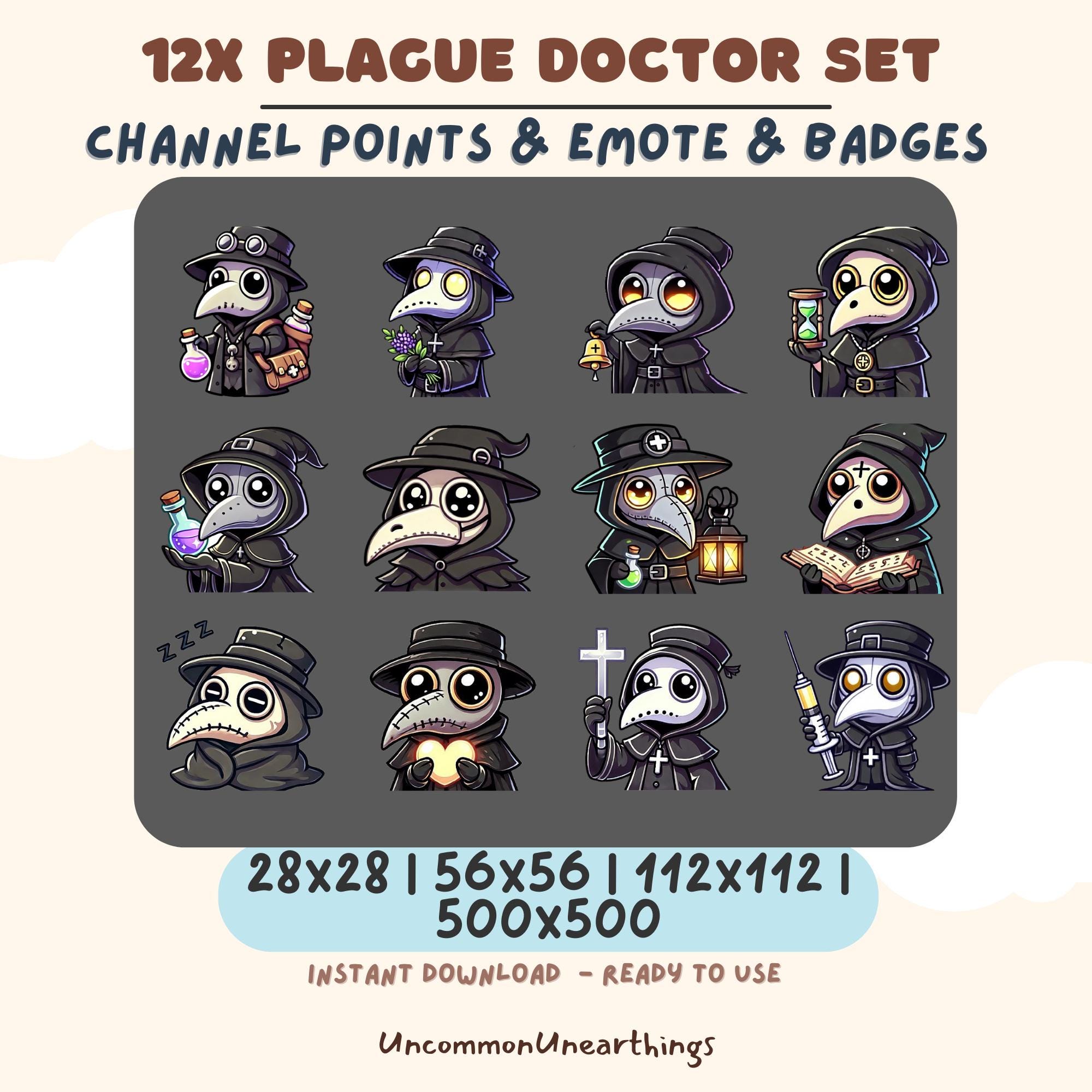 Plague Doctor Emote Set | Spooky Emote | Creepy Emote | Horror | Twitch ...