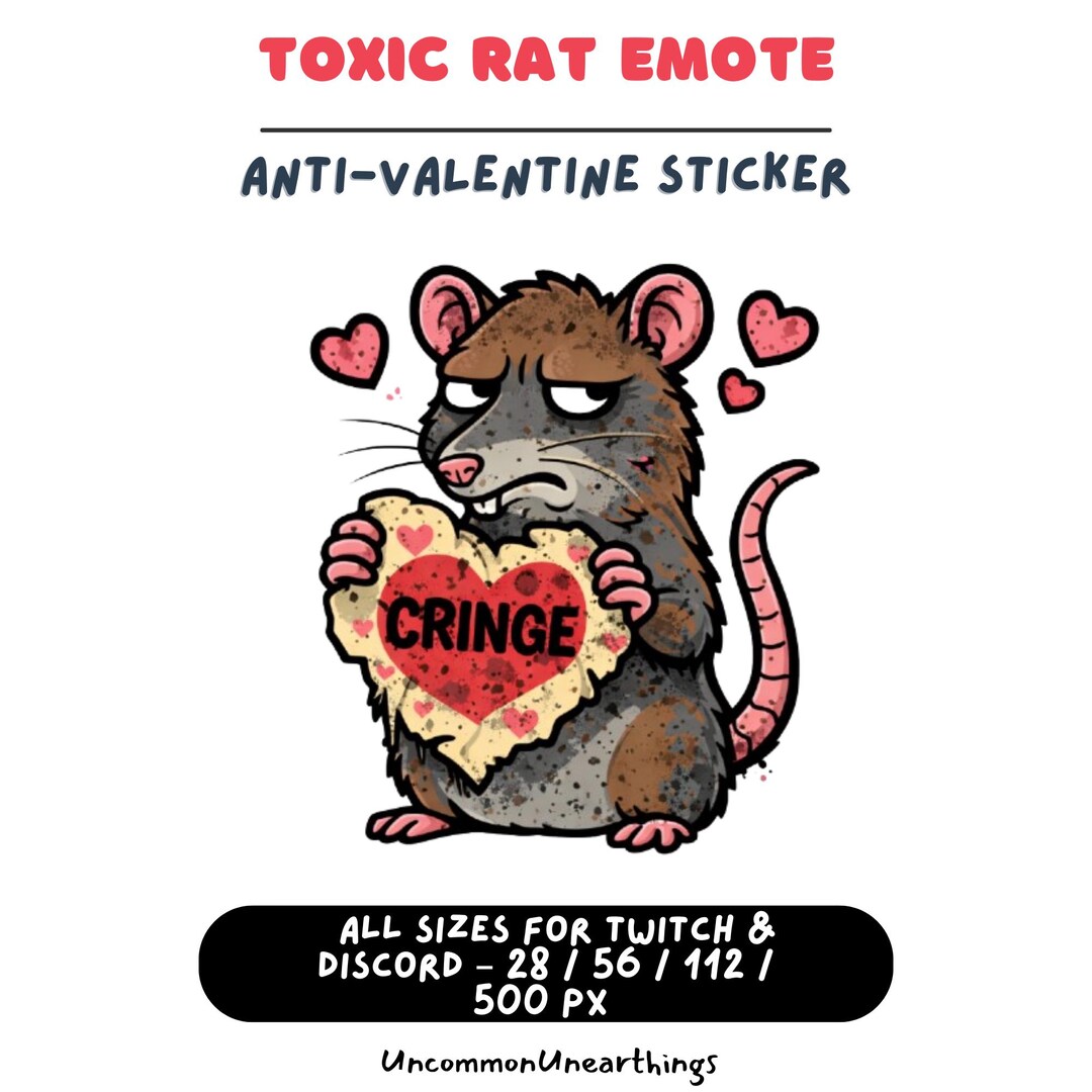 Funny Rat Emote for Twitch Discord | Cringe Reaction Sticker | Anti ...