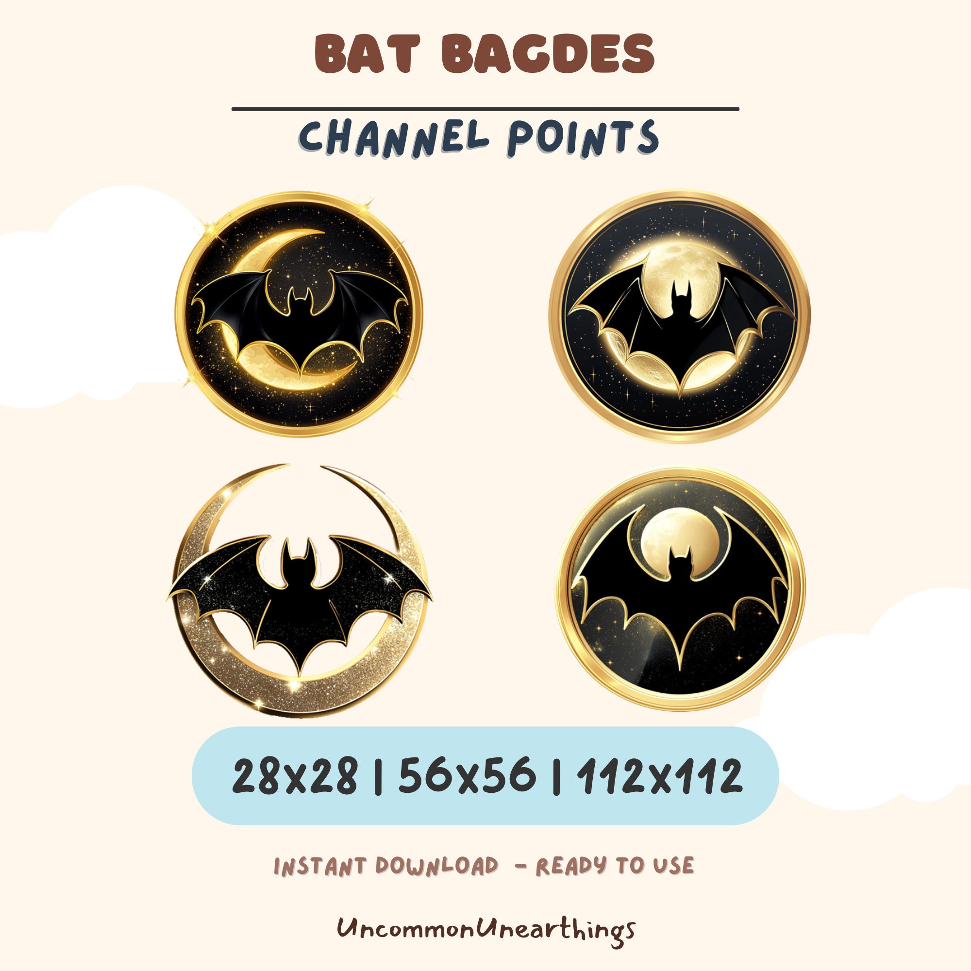 Gothic Bat Channel Point Icons for Twitch Streamers | Unique Custom ...