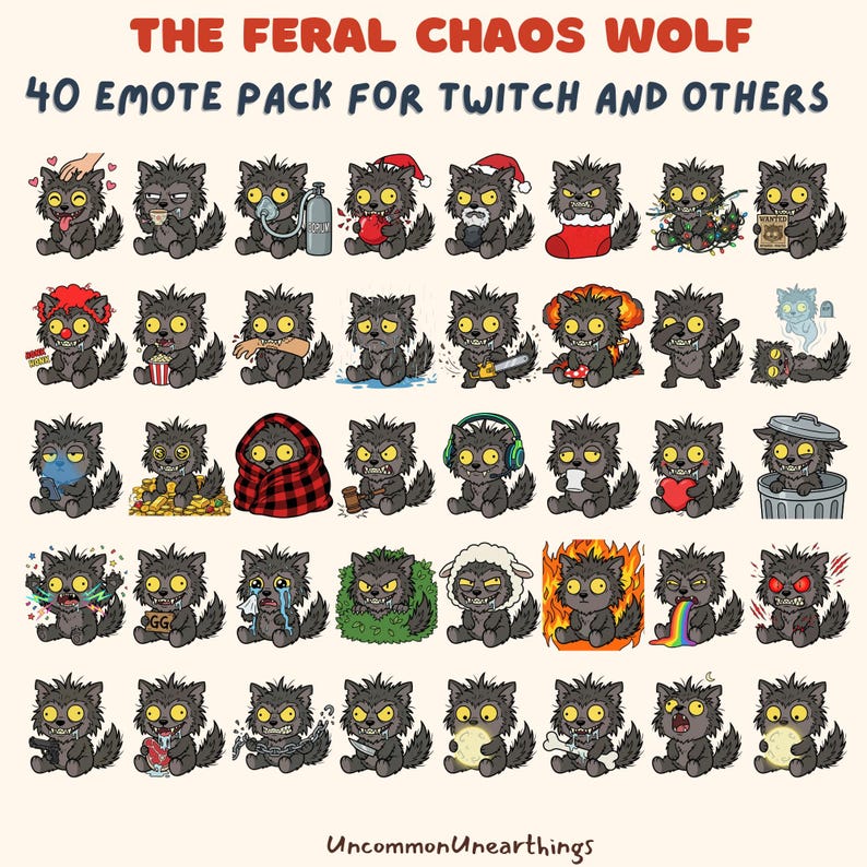 Werewolf Twitch Emote | Dark Fantasy RPG Icon | Angry Wolf Vector | D&D ...