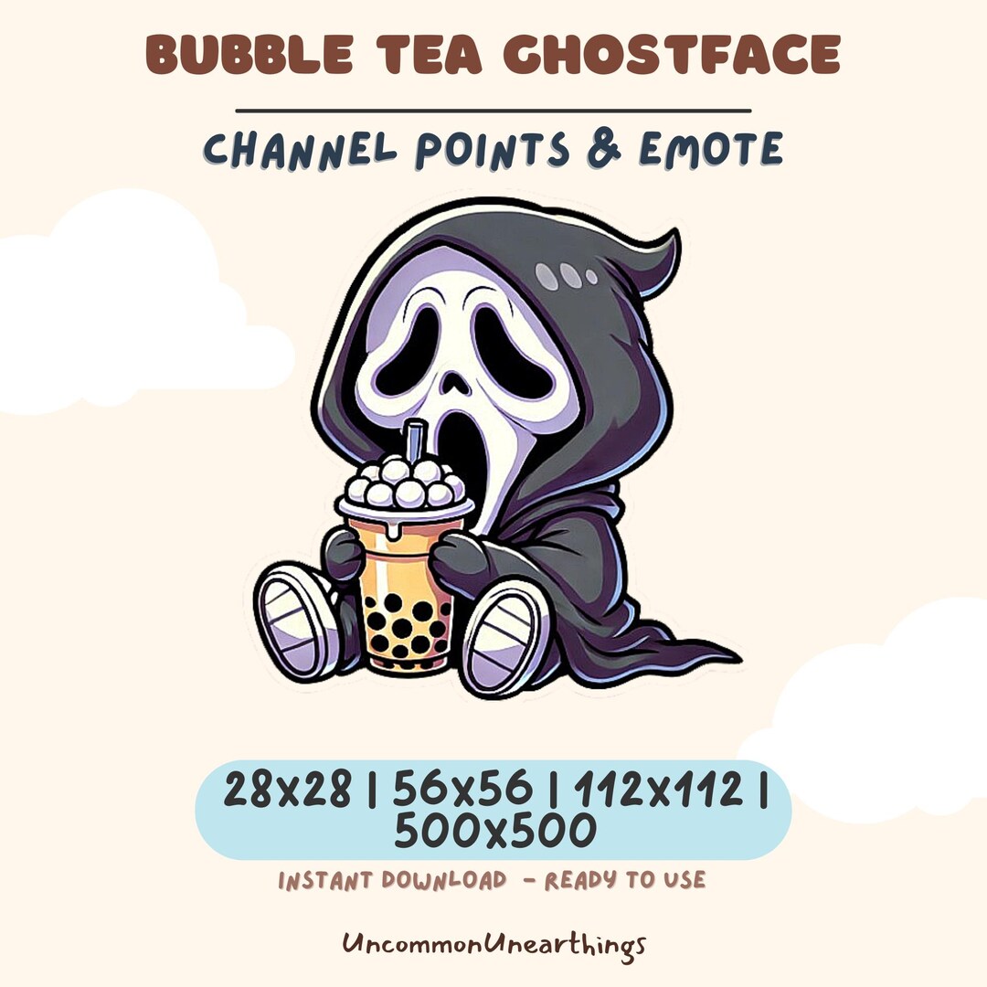 Bubble Tea Ghostface Emote Boba Tea Channel Points for Twitch & Discord ...
