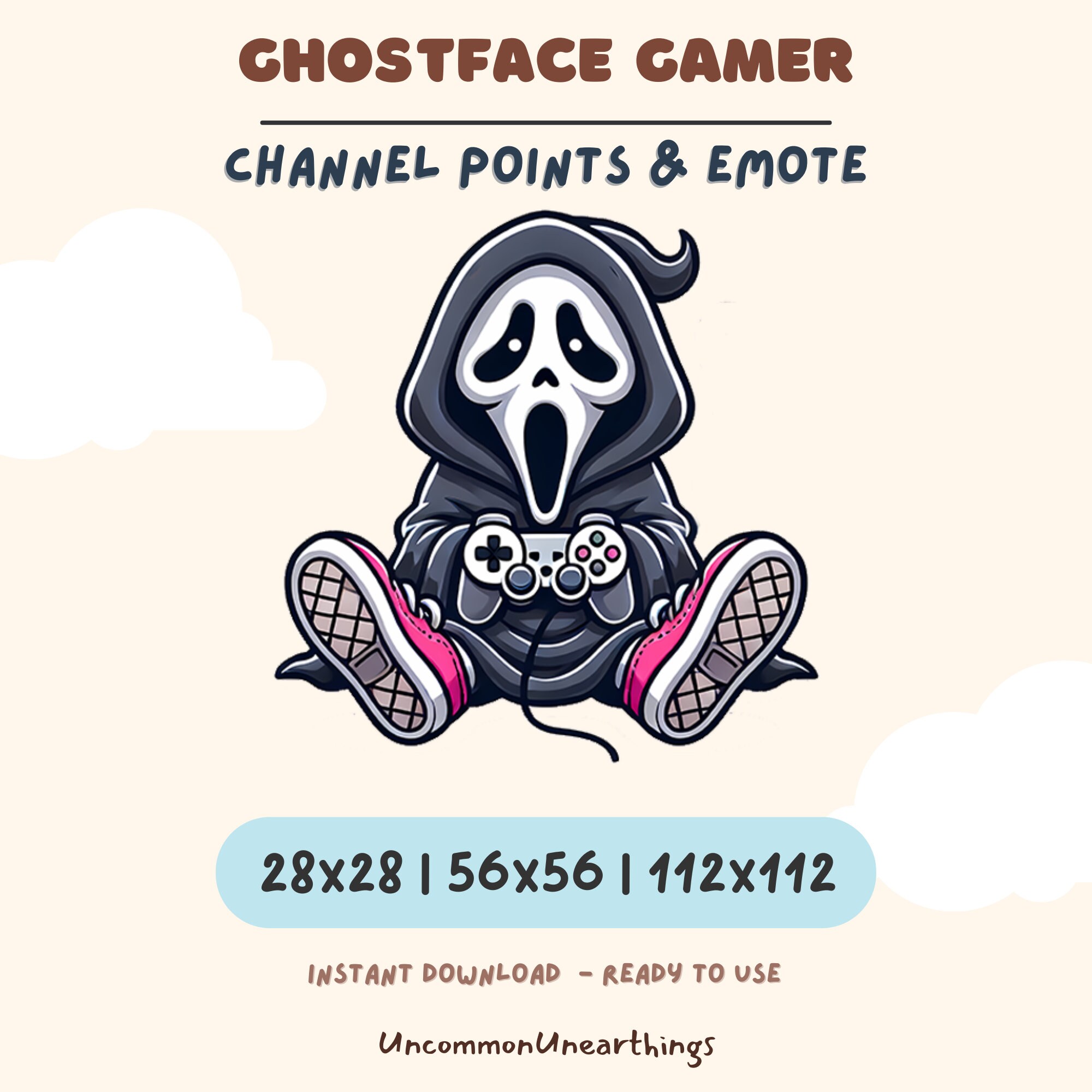 Cute Ghostface Gamer Emote Halloween Ghost Stickers for Twitch, Discord ...
