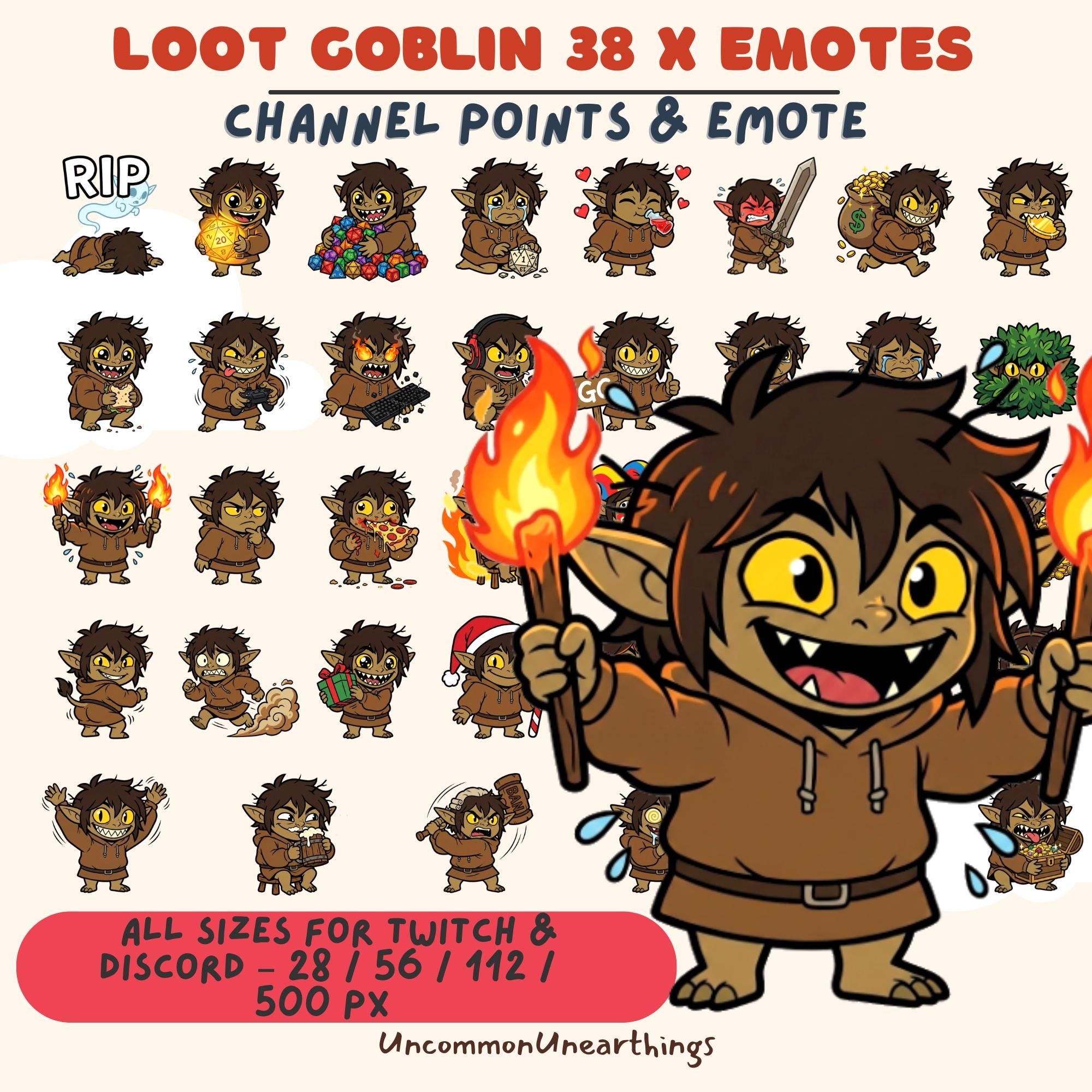 Loot Goblin Emotes | 38 Twitch & Discord Gremlin Stickers (digital ...