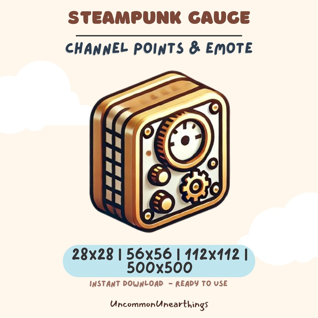 Steampunk Gauge Icon | Twitch Channel Points Badge | Retro Emote ...