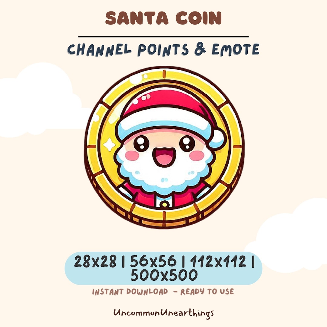 Santa Coin Emote Christmas Twitch Channel Points Festive Santa Token ...