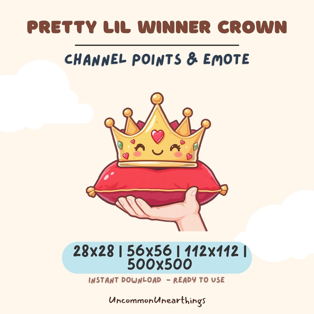Winner Crown Twitch Emote: King & Queen Streamer Badge - Etsy