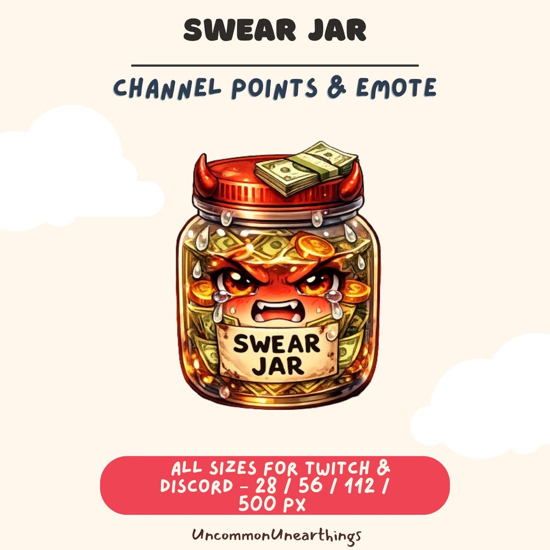 Swear Jar Emote | Angry Kawaii Channel Points Icon for Twitch Discord ...