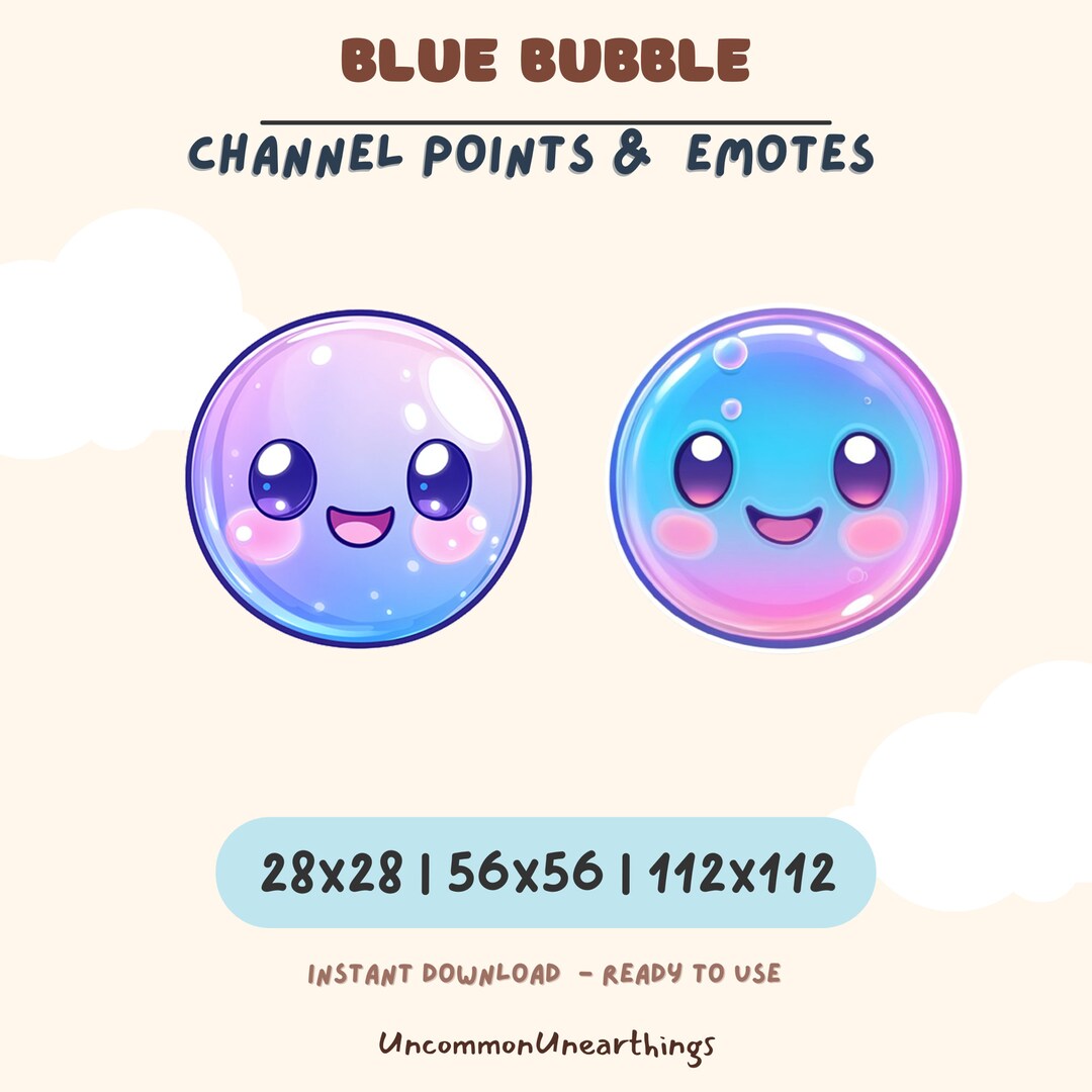 Blue Bubble Multicolor Bubbles Twitch Channel Points Emote Cute Kawaii ...