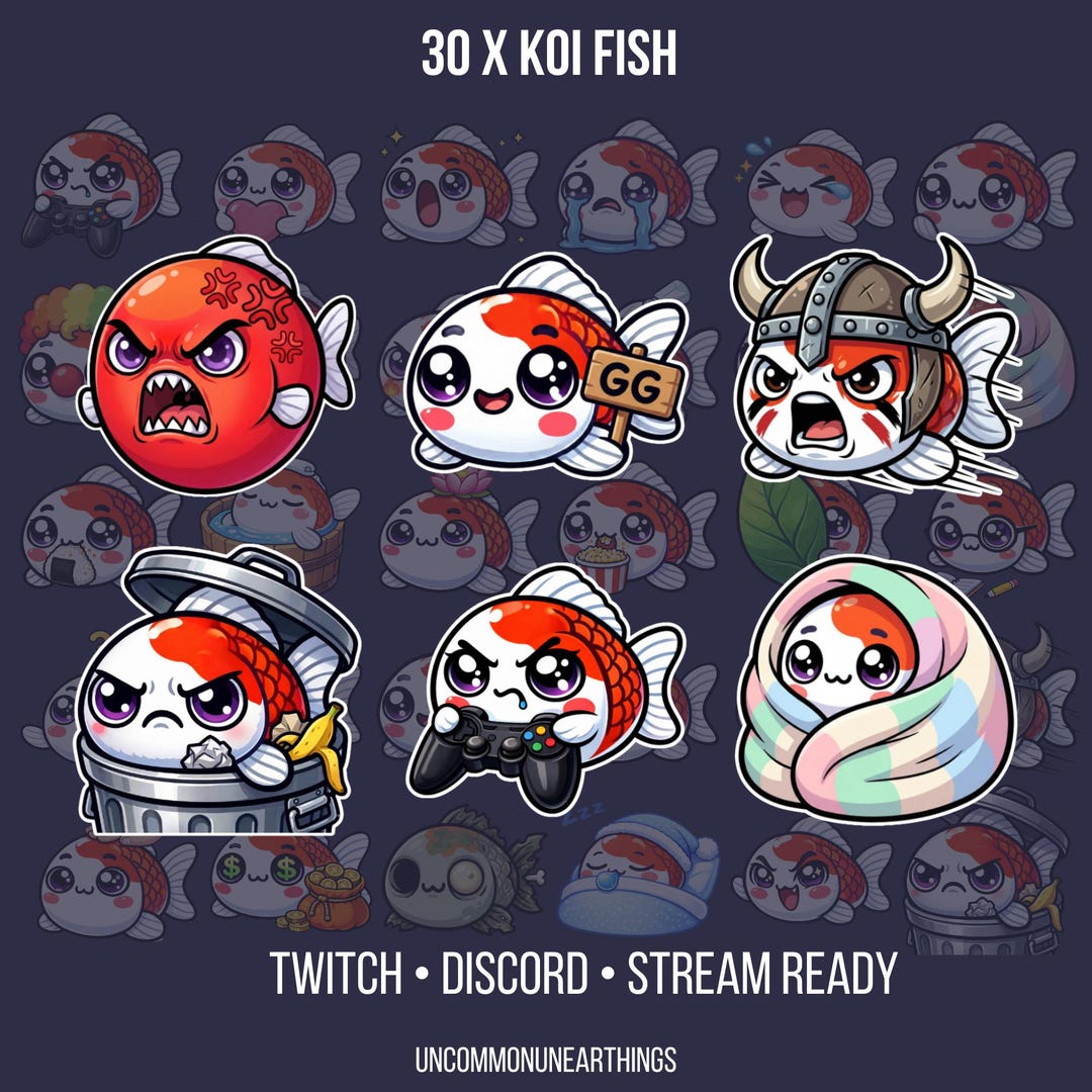 Koi Fish Emote Pack | 30 Funny Anime Streamer Assets - Etsy Australia
