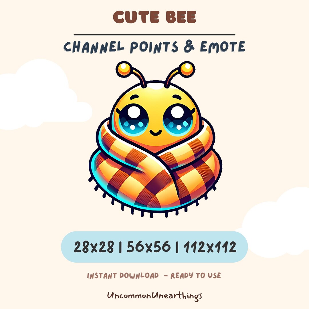 Cute Bee Emote Cozy Emote Blanket Emote for Twitch Bumblebee Art ...