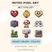 Vintage 8bit Pixel Art Stickers and Digital Gaming Designs Icons - Etsy