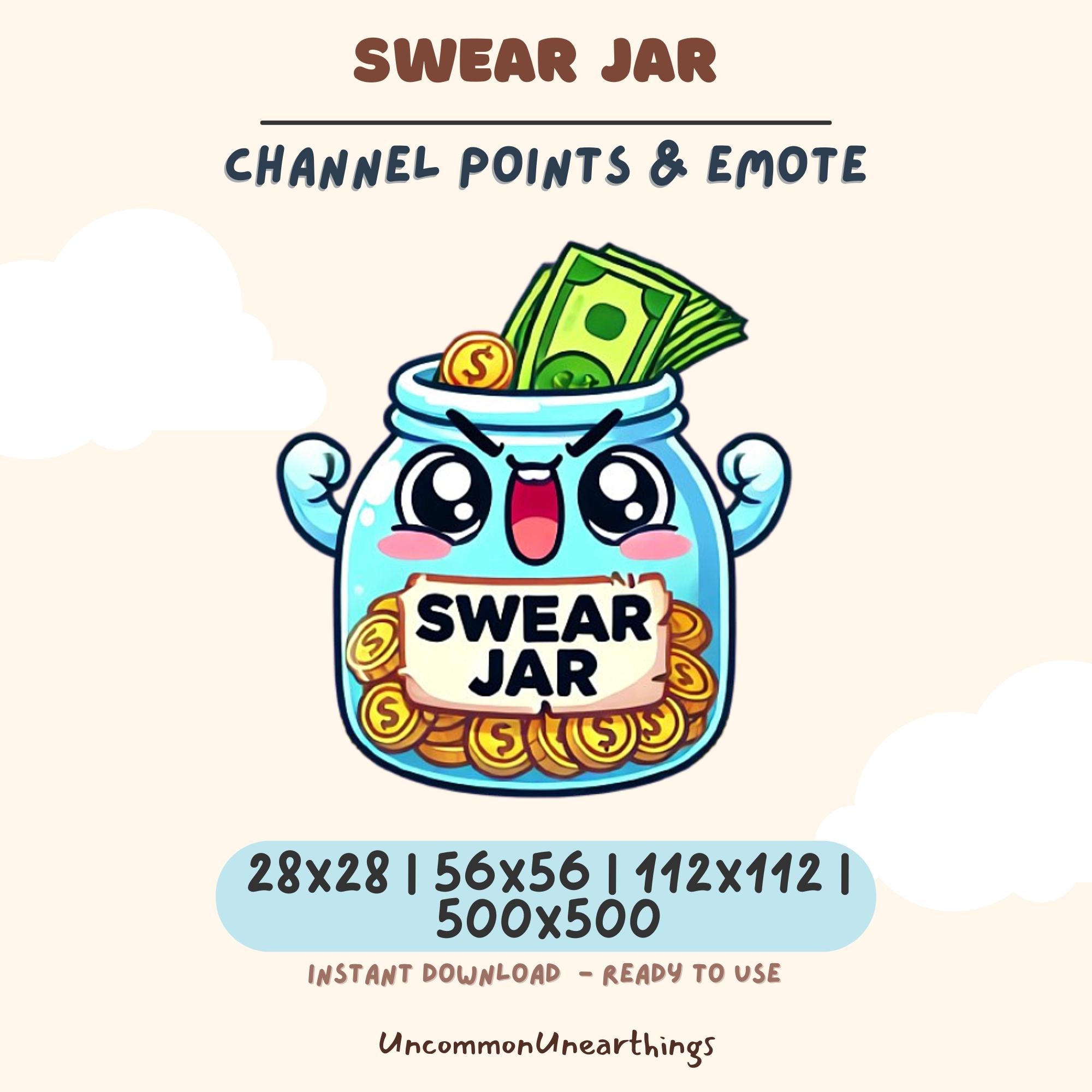 Swear Jar Emote for Twitch and Discord | Funny Kawaii Tip Jar Emote ...