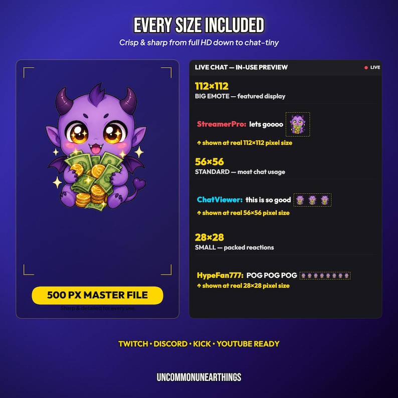 Baby Demon Emotes Pack | X48 Purple Devil Chibi, Twitch Discord Kick ...