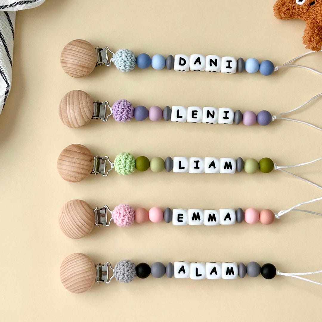 Personalized Pacifier Clips, Baby Dummy Clips, Newborn Pacifier Clips ...