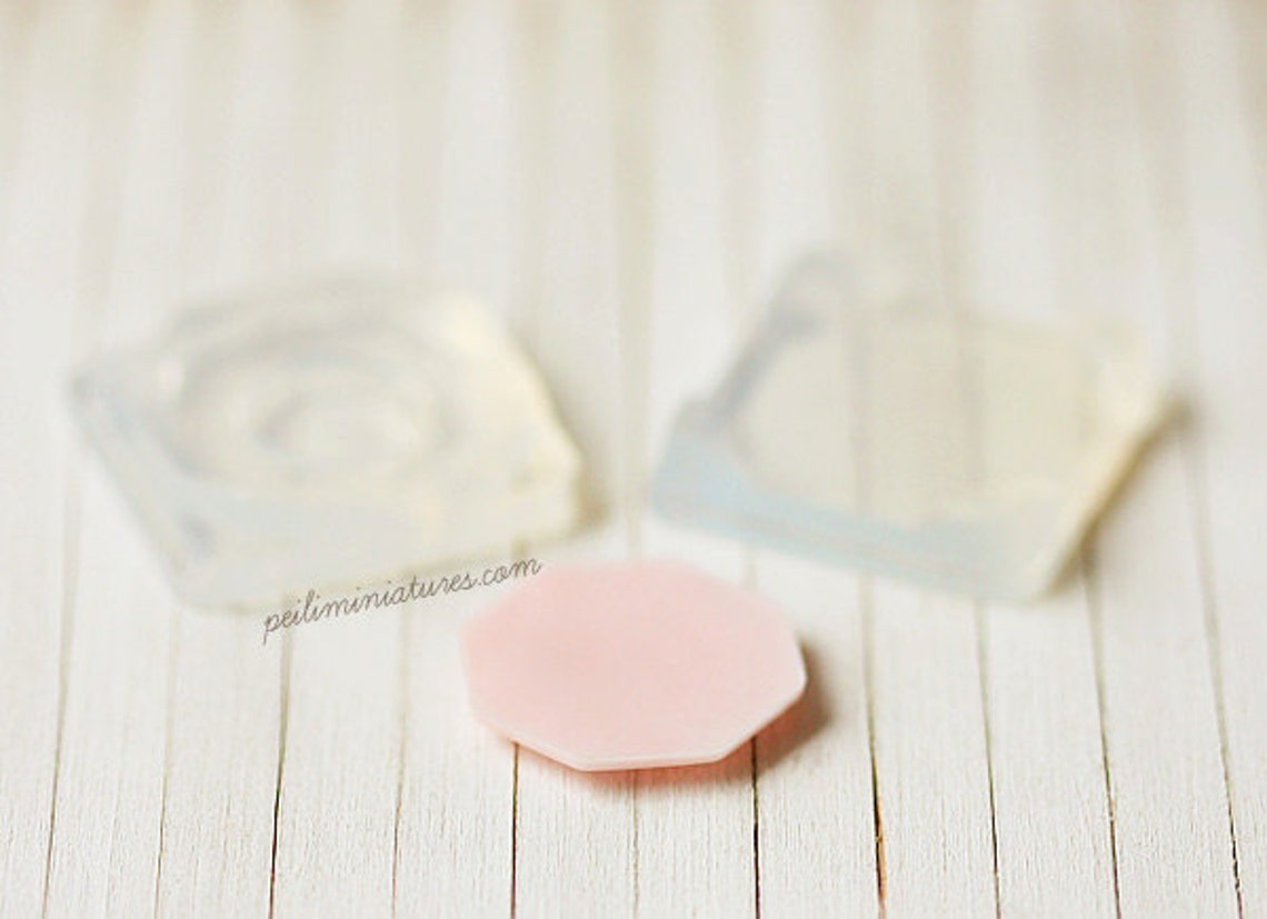 Miniature Clay Push Mold Octagon Plate - Etsy