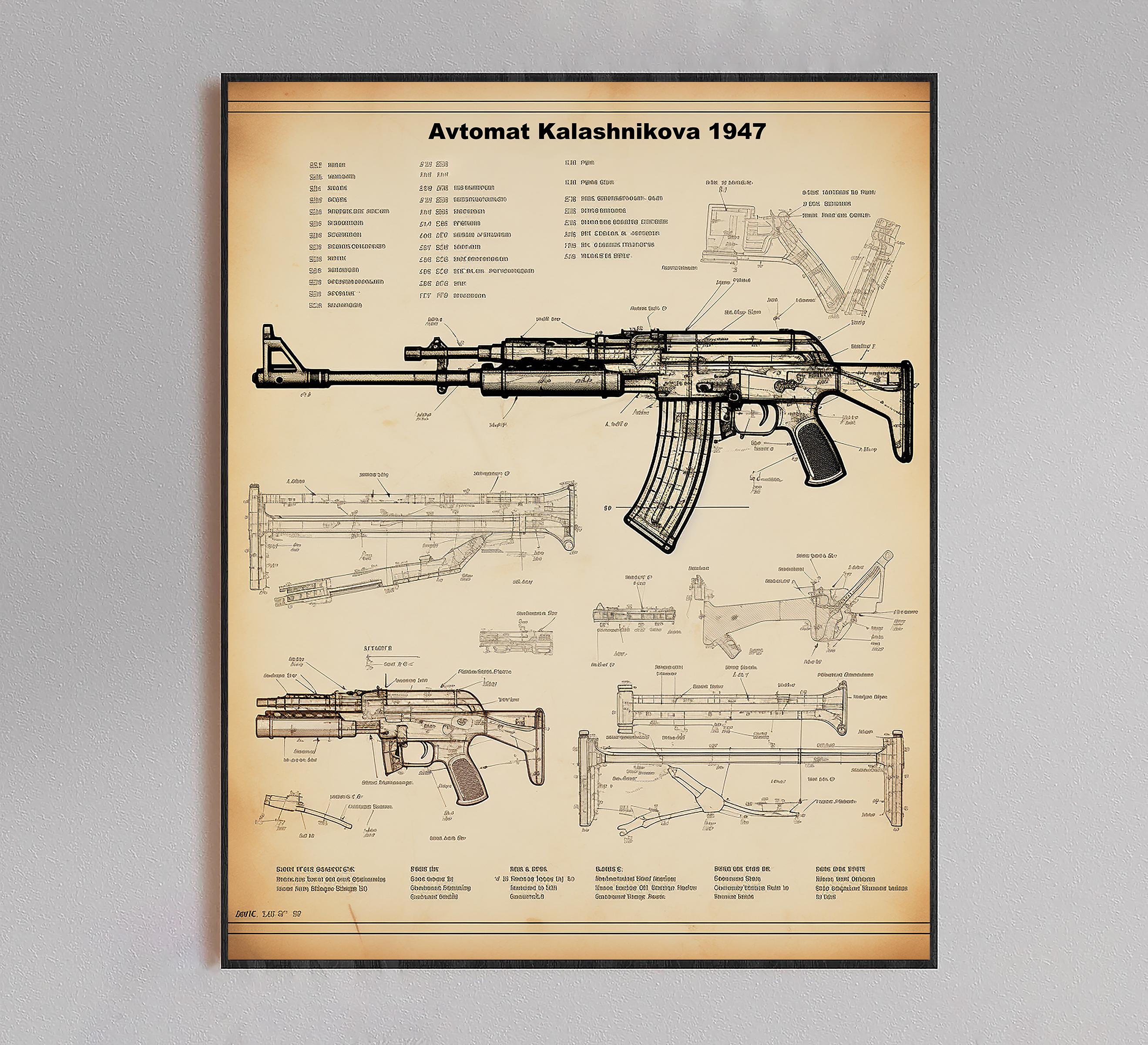 AK-47 Poster, AK-47 Patent Print, Ak-47 Art, Ak-47 SVG, Military Poster ...