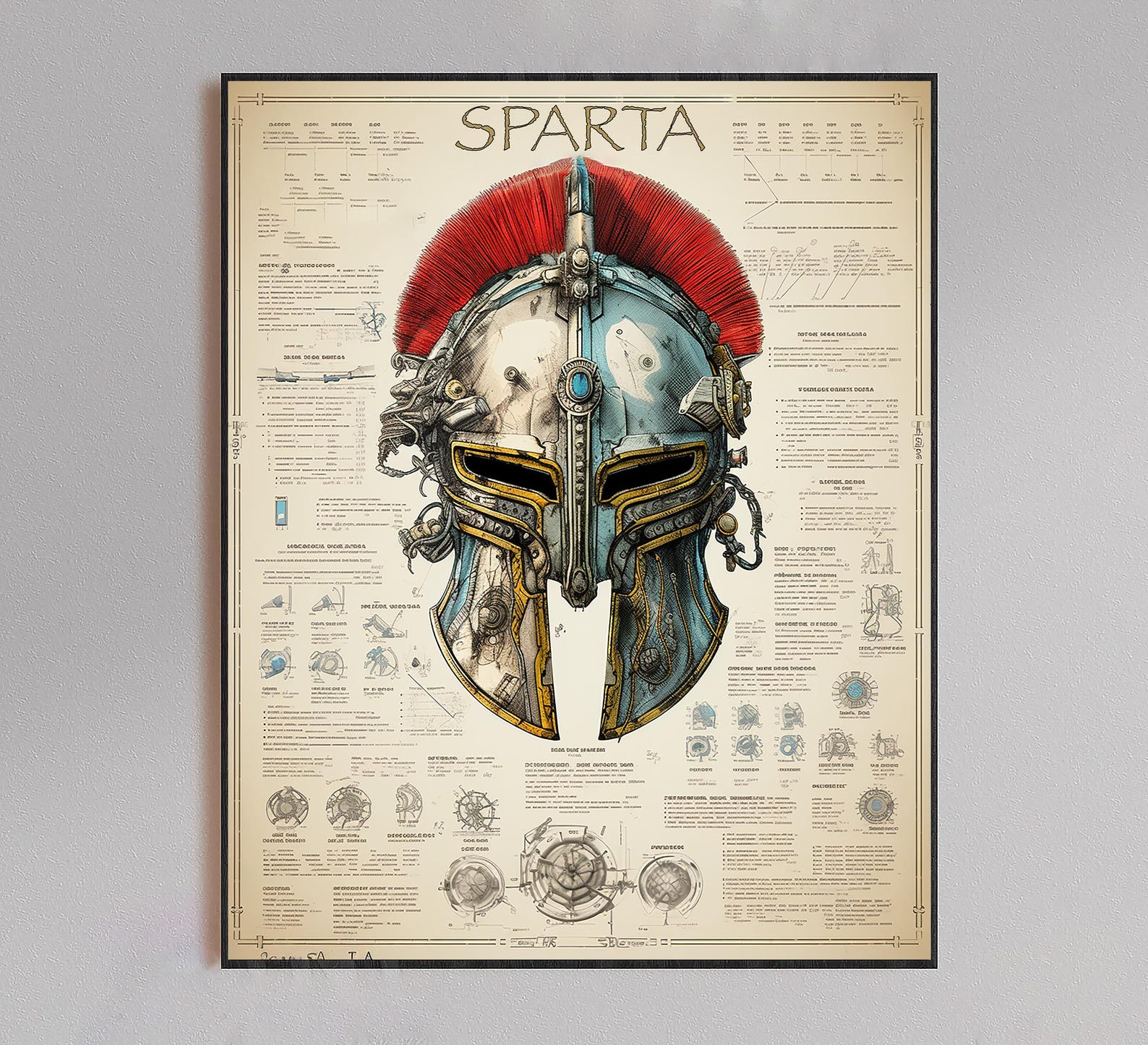 Sparta Poster- Spartan Wall Art, Spartan Helmet Art, Sparta Wallpaper ...