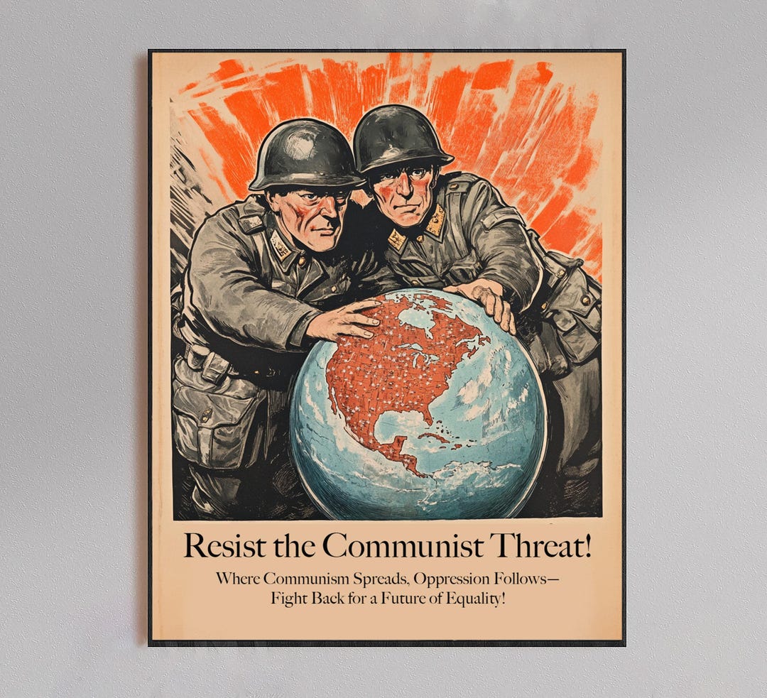 Resist the Communist Threat Poster Vintage Cold War Propaganda Art ...