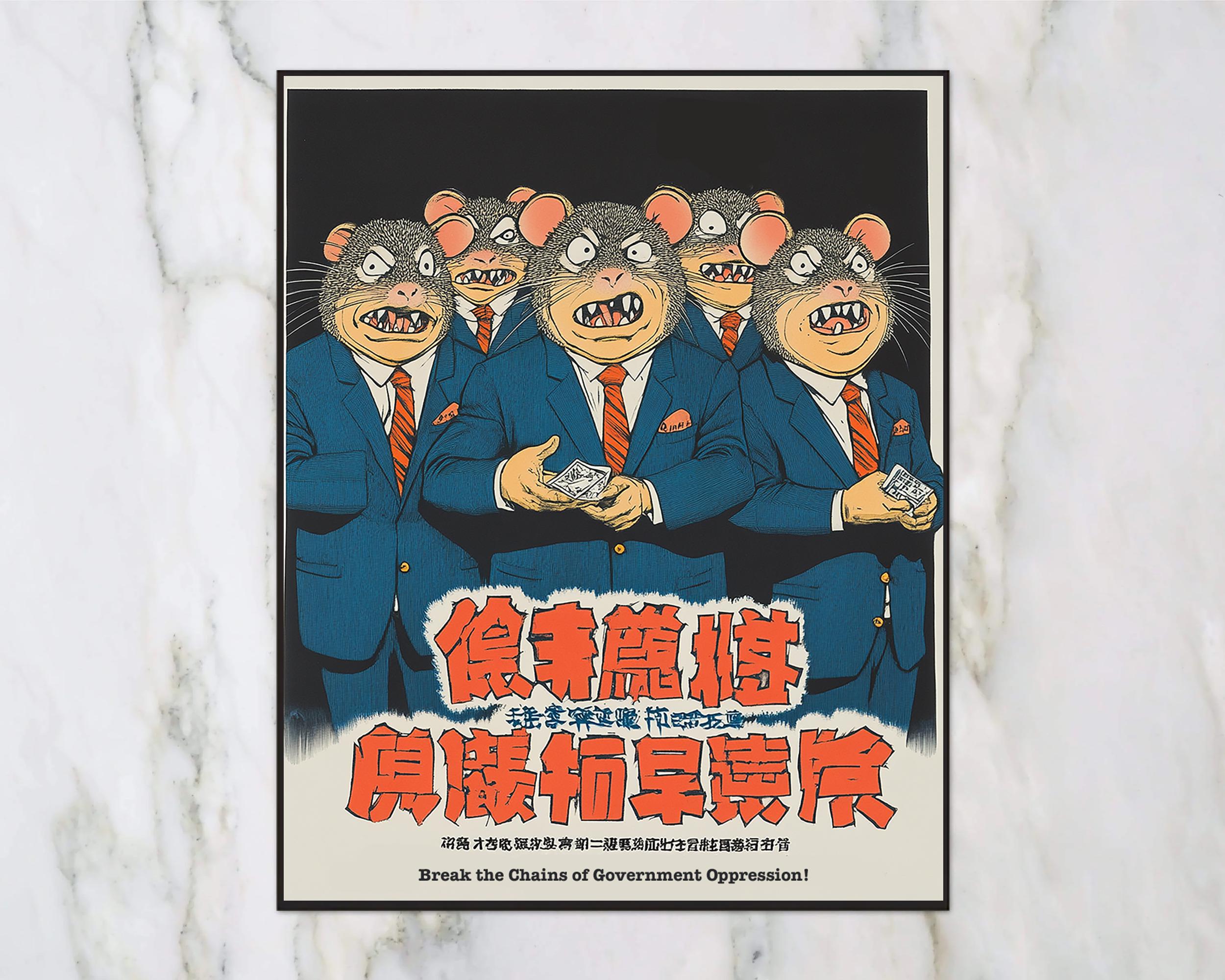 Cartoon Political Propaganda Poster Anti-government Satirical Artwork ...