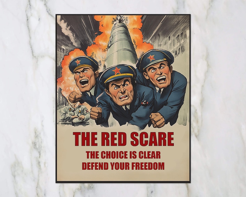 Anti-communist Propaganda Poster the Red Scare Political Art Print ...