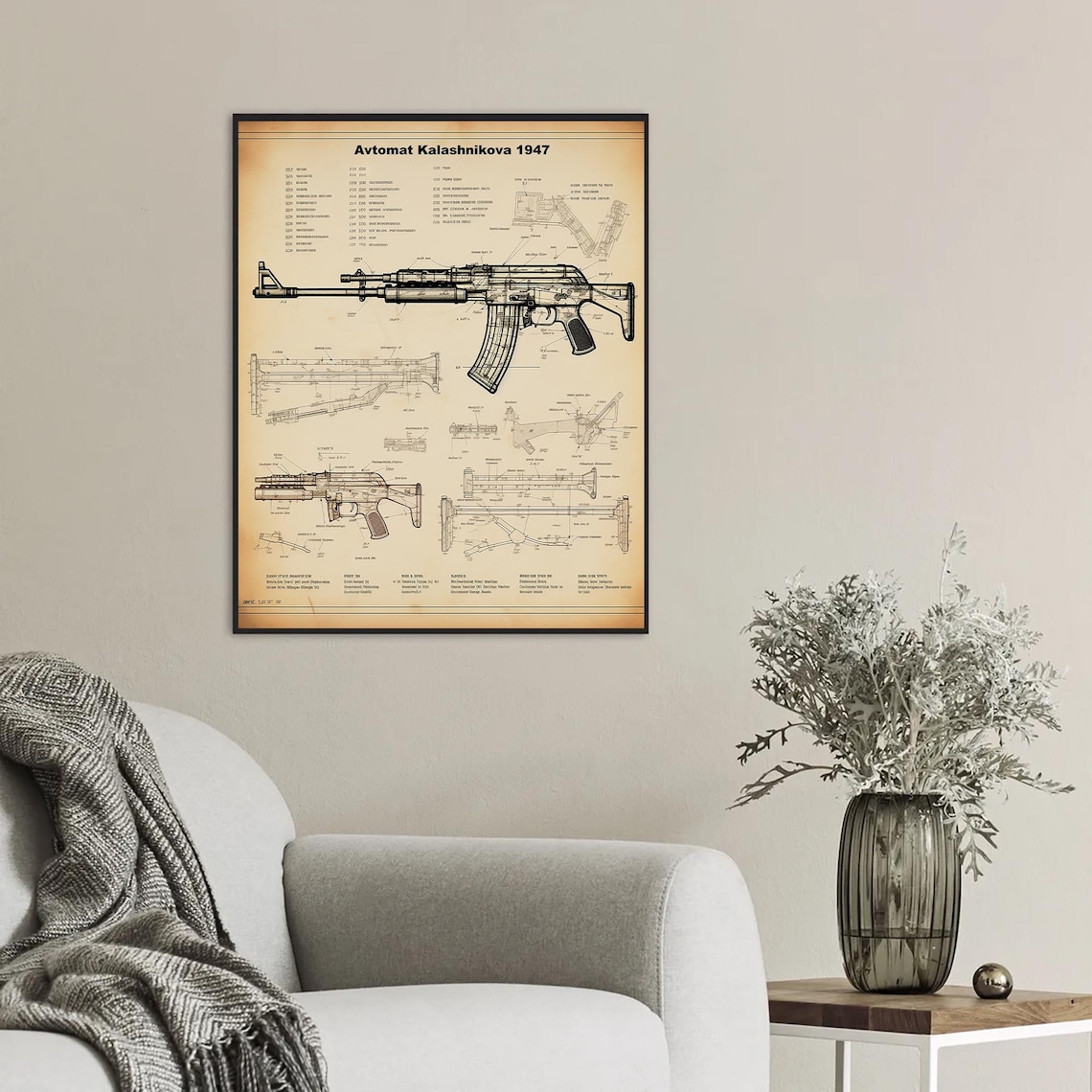 AK-47 Poster, AK-47 Patent Print, Ak-47 Art, Ak-47 SVG, Military Poster ...