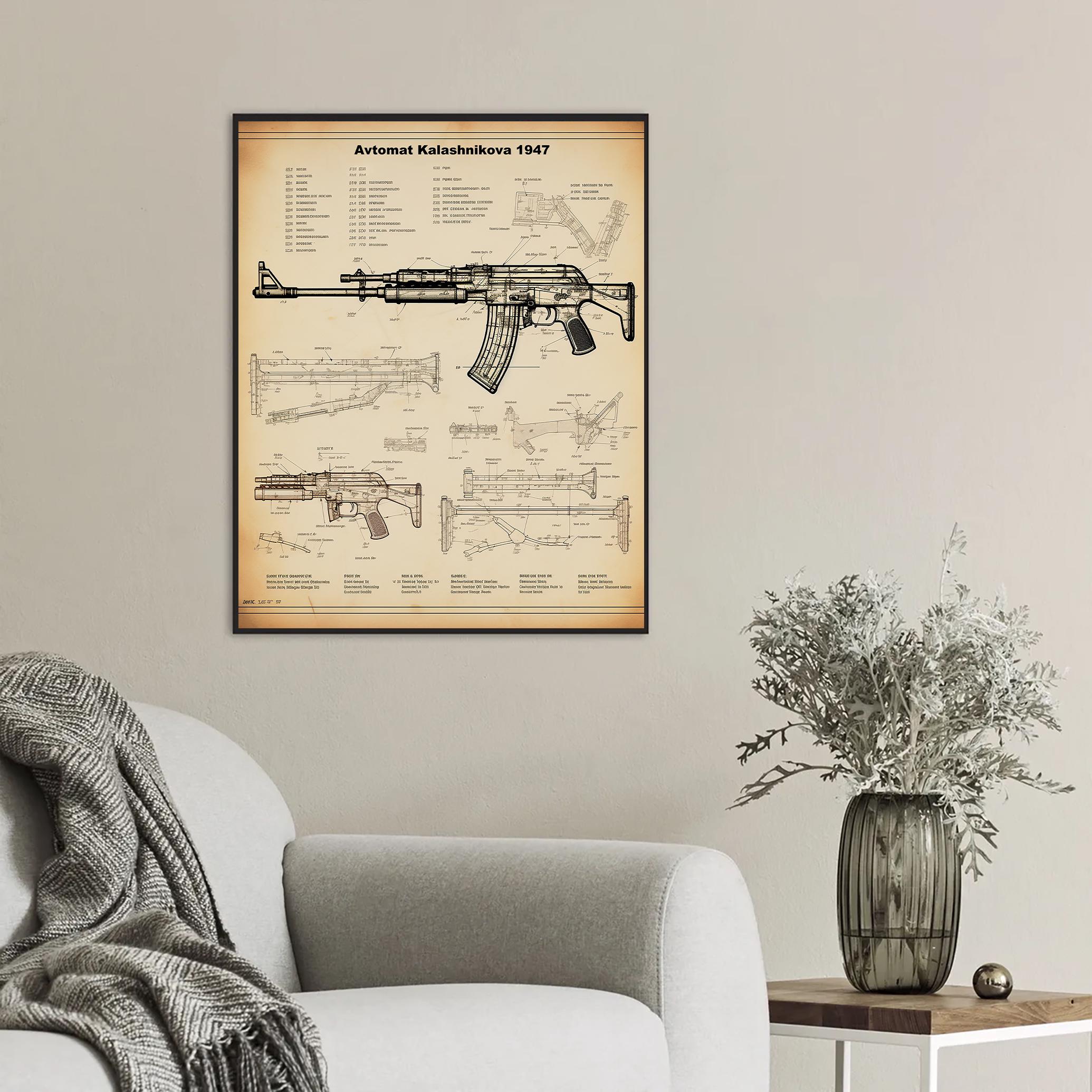 AK-47 Poster, AK-47 Patent Print, Ak-47 Art, Ak-47 SVG, Military Poster ...
