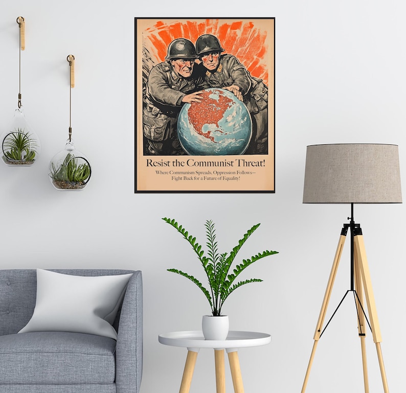 Resist the Communist Threat Poster Vintage Cold War Propaganda Art ...