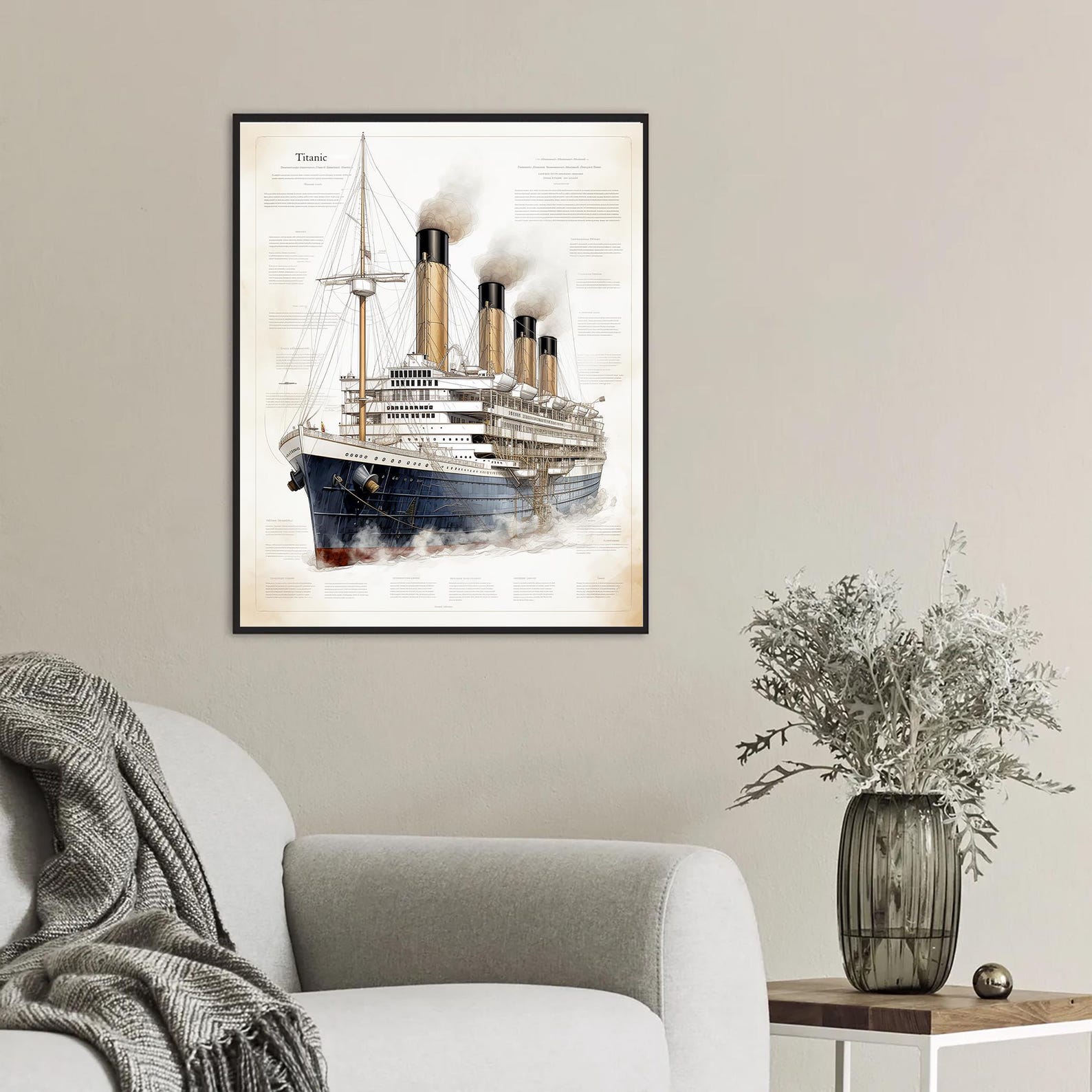 Titanic Poster- Titanic Wall Art, Titanic Art, Titanic Patent Print ...