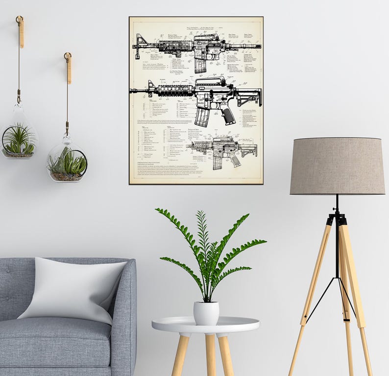 AR-15 Poster AR-15 Patent Print, Military Art, Military Poster, AR-15 ...