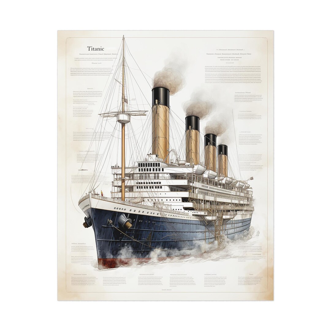 Titanic Poster Titanic Wall Art, Titanic Art, Titanic Patent Print ...