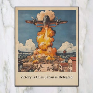 WWII American Propaganda Poster Anti-japanese Atomic Bomb Art ...