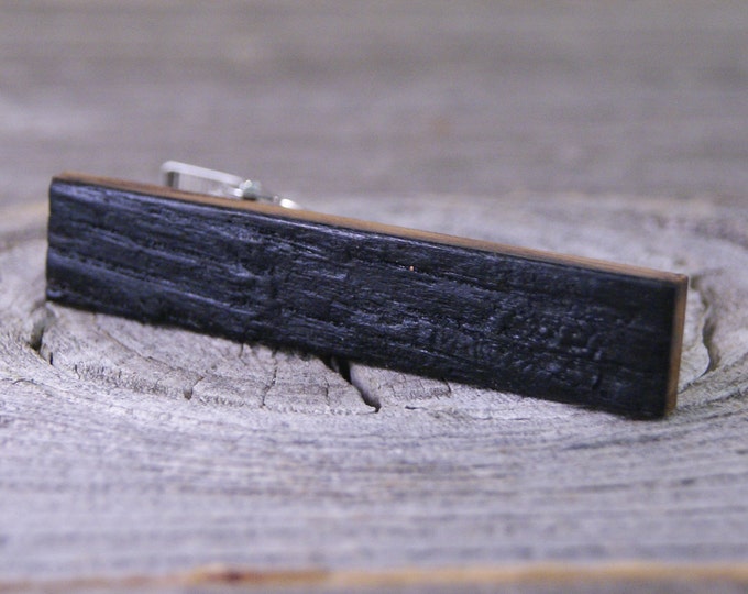 Whiskey Barrel Wood Tie Clip - Hand-charred Oak, Gift for Him - Etsy