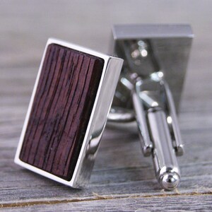 Cufflinks French Wine Barrel Oak Wood in Silver Bezel Perfect for Wine ...