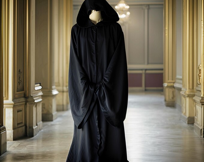 Ready to Ship : Black Woolen Hooded Cloak - Etsy
