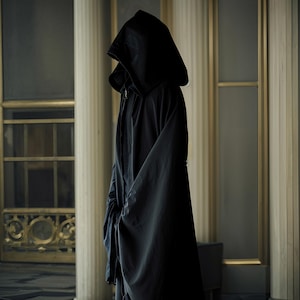 Emperor Palpatine Black Sith Robe, Darth Sidious Hooded Robe, Halloween ...