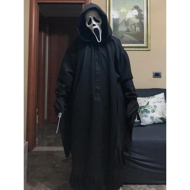 Scream 6 Robe, Halloween Scary Face Costume, Plain Black Cotton Robe - Etsy