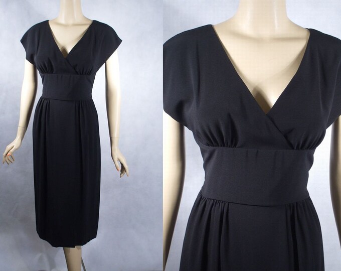 Vintage 1980s Halston III Black Faux Wrap Dress Sz 8 B35 - Etsy