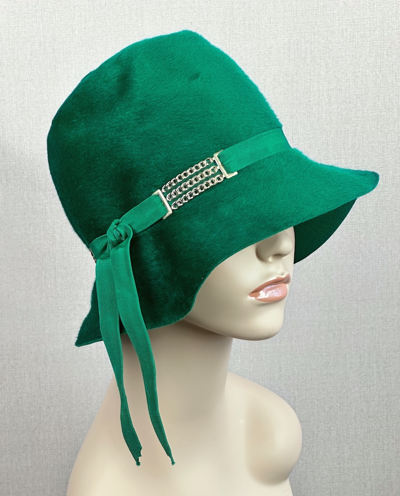Vintage 70s Kelly Green Fur Felt Bucket Style Hat by Lora - Etsy