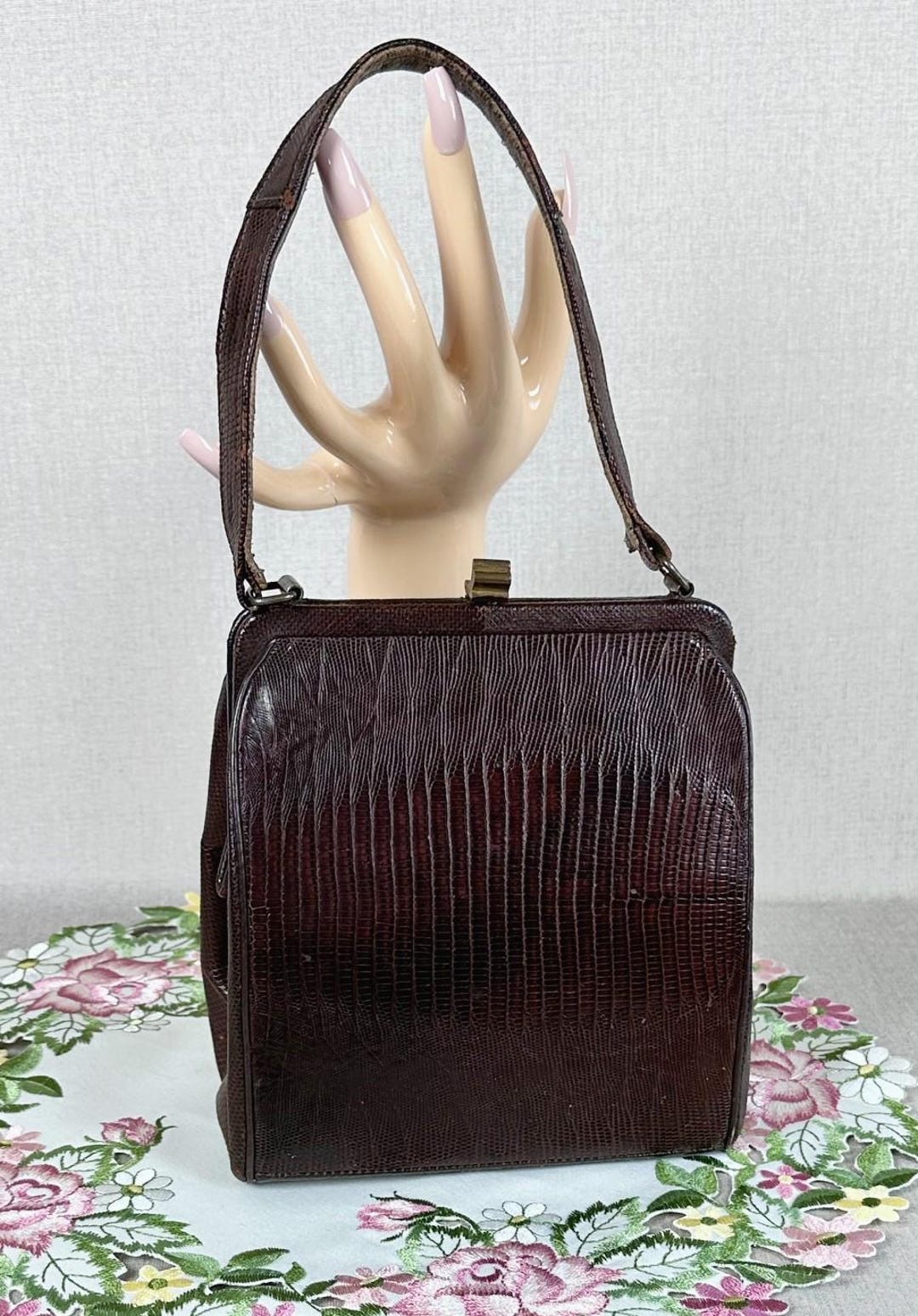 Vintage 50s Faux Lizard Skin Handbag by Sterling - Etsy