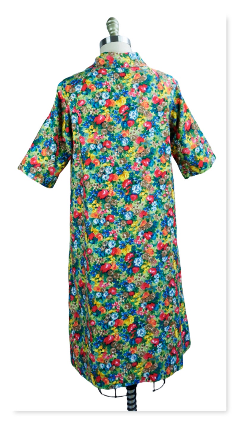 70s Bright Multi-colored Floral Robe Housecoat by Shadowline - Etsy