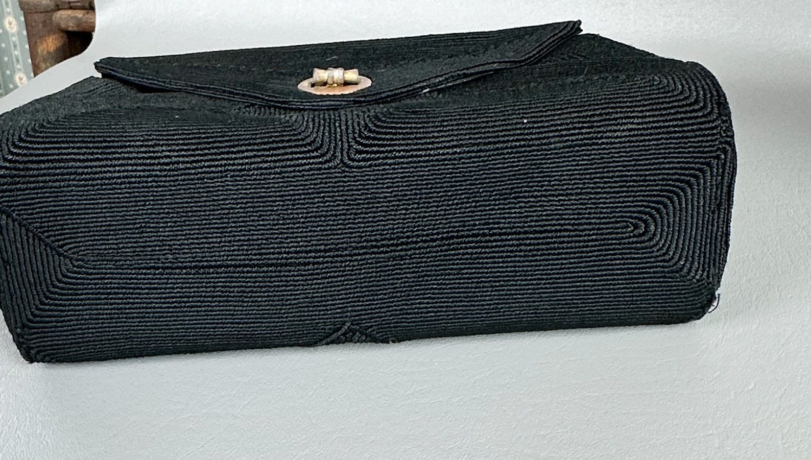 Vintage 1950s Black Corde Box Style Handbag - Etsy
