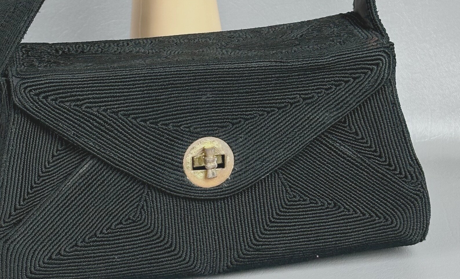 Vintage 1950s Black Corde Box Style Handbag - Etsy