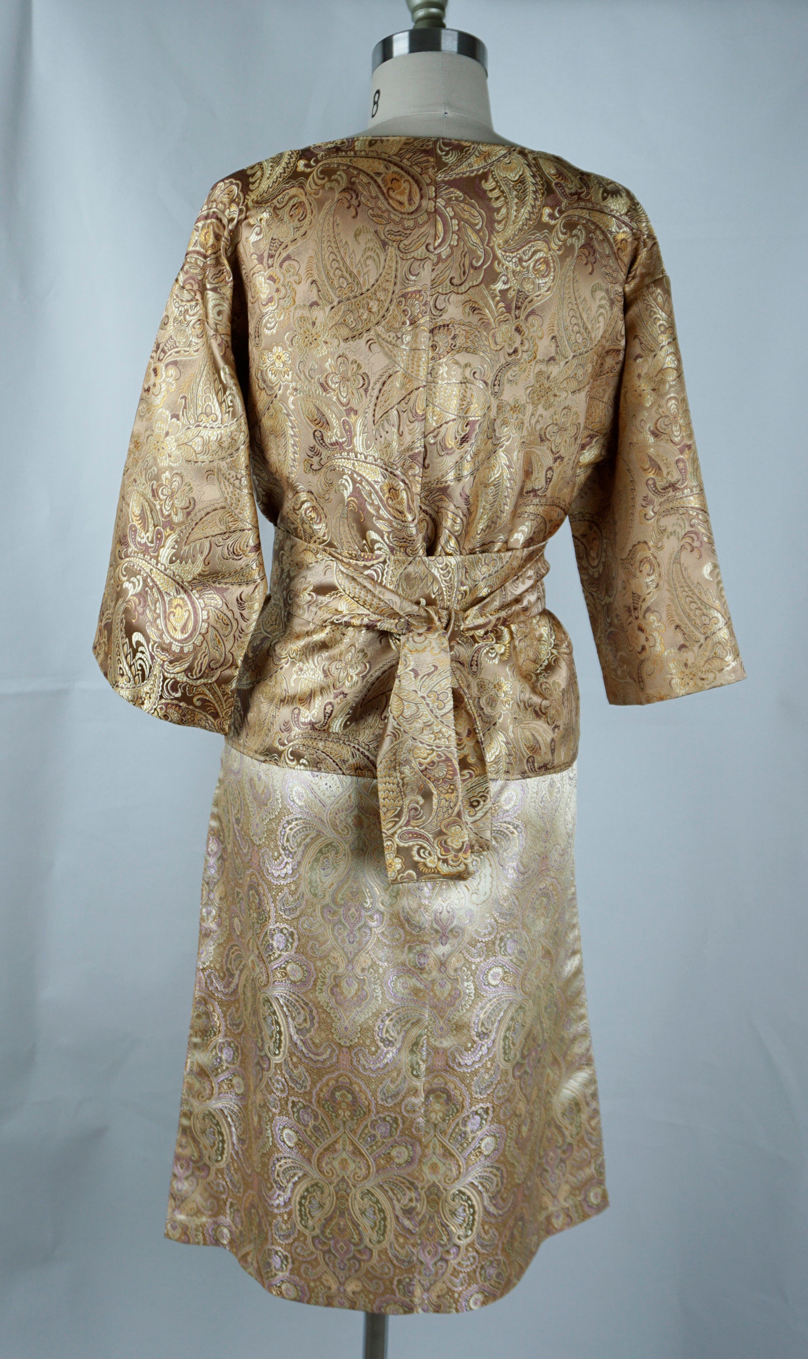 Gold Brocade Dress 2 Piece Cocktail Outfit Formal Evening Etsy