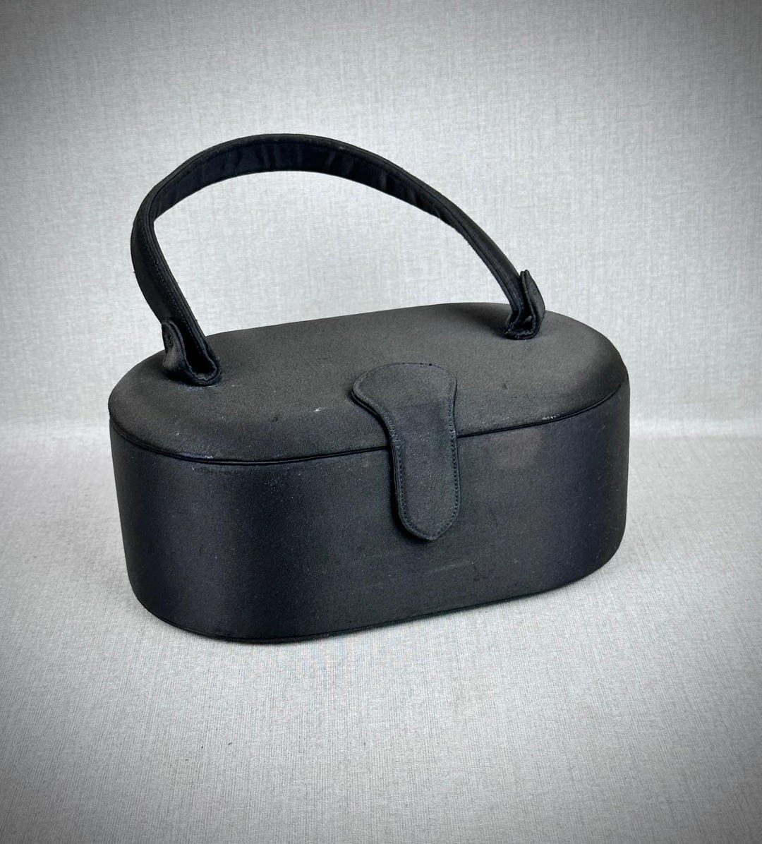 Vintage 50s Black Satin Box Purse, Box Bag, Evening Bag - Etsy