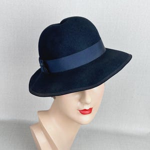 Vintage 40s Fedora, Navy Blue Ladies Hat by Dobbs - Etsy