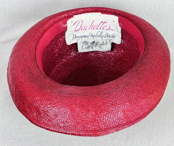Vintage 60s Ruby Red Breton Hat by Lilly Dache, Lord … - Gem