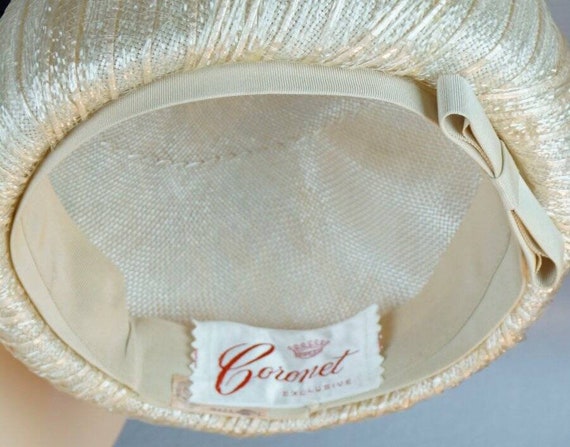 60s Ivory Bubble Crown Toque Hat by Coronet - Gem