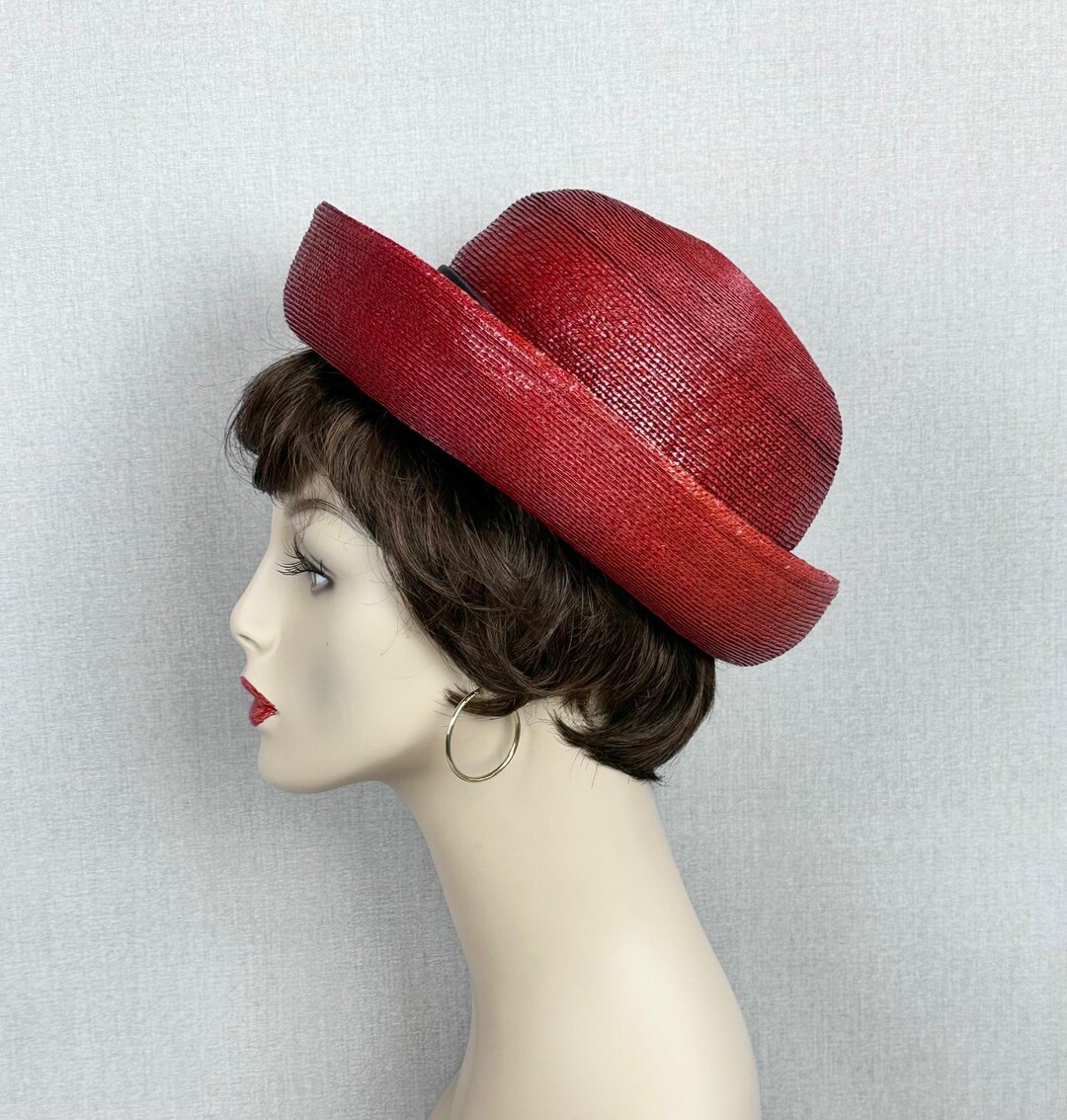 Vintage 60s Ruby Red Breton Hat by Lilly Dache, Lord & Taylor - Etsy