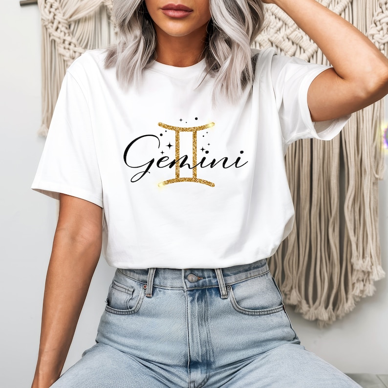 Gemini Tshirt PNG, Tshirt Graphic PNG, Women's Tshirts, Zodiac Shirt ...