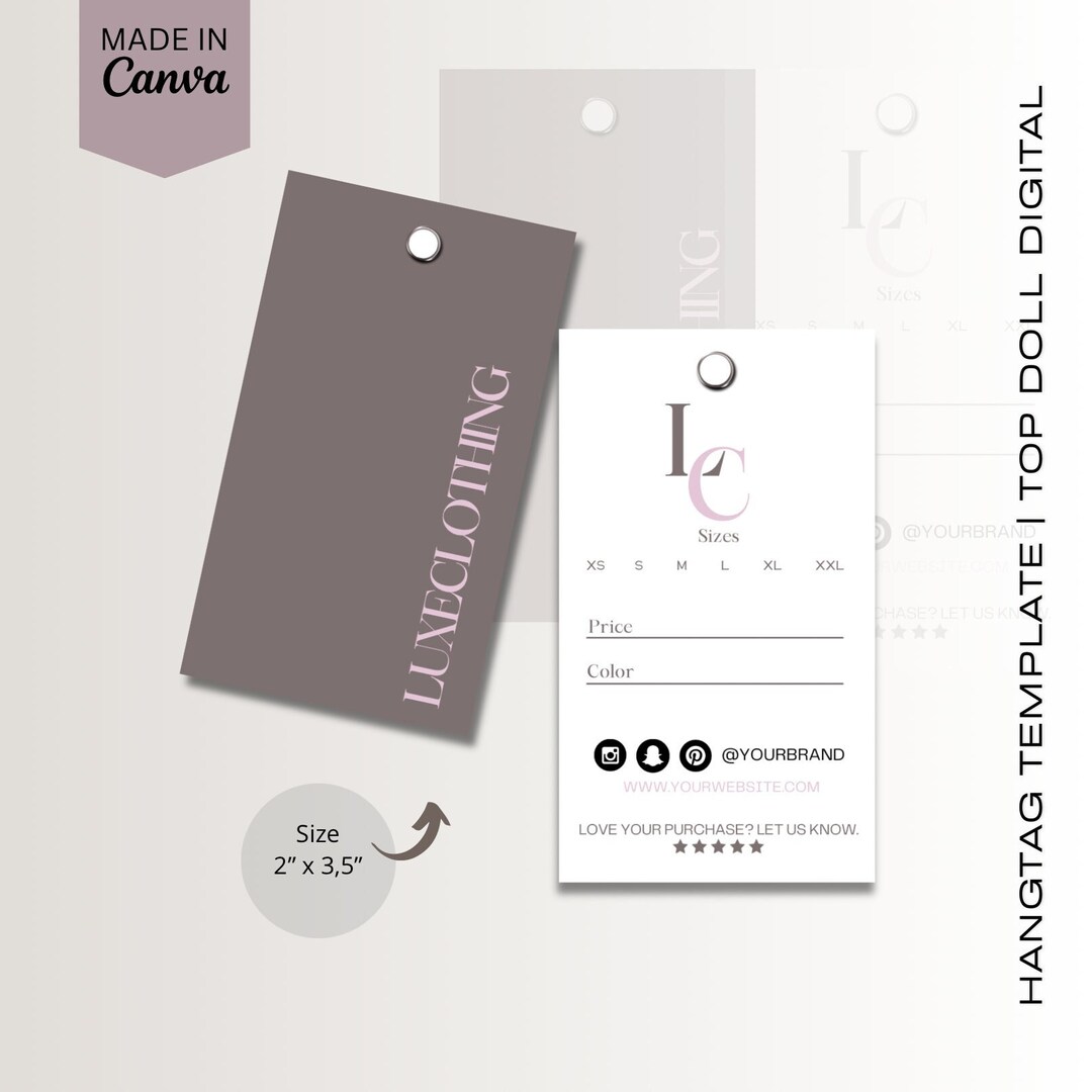 Editable Clothing Label Templatesgarment Hang Tagprintable Labelhair ...